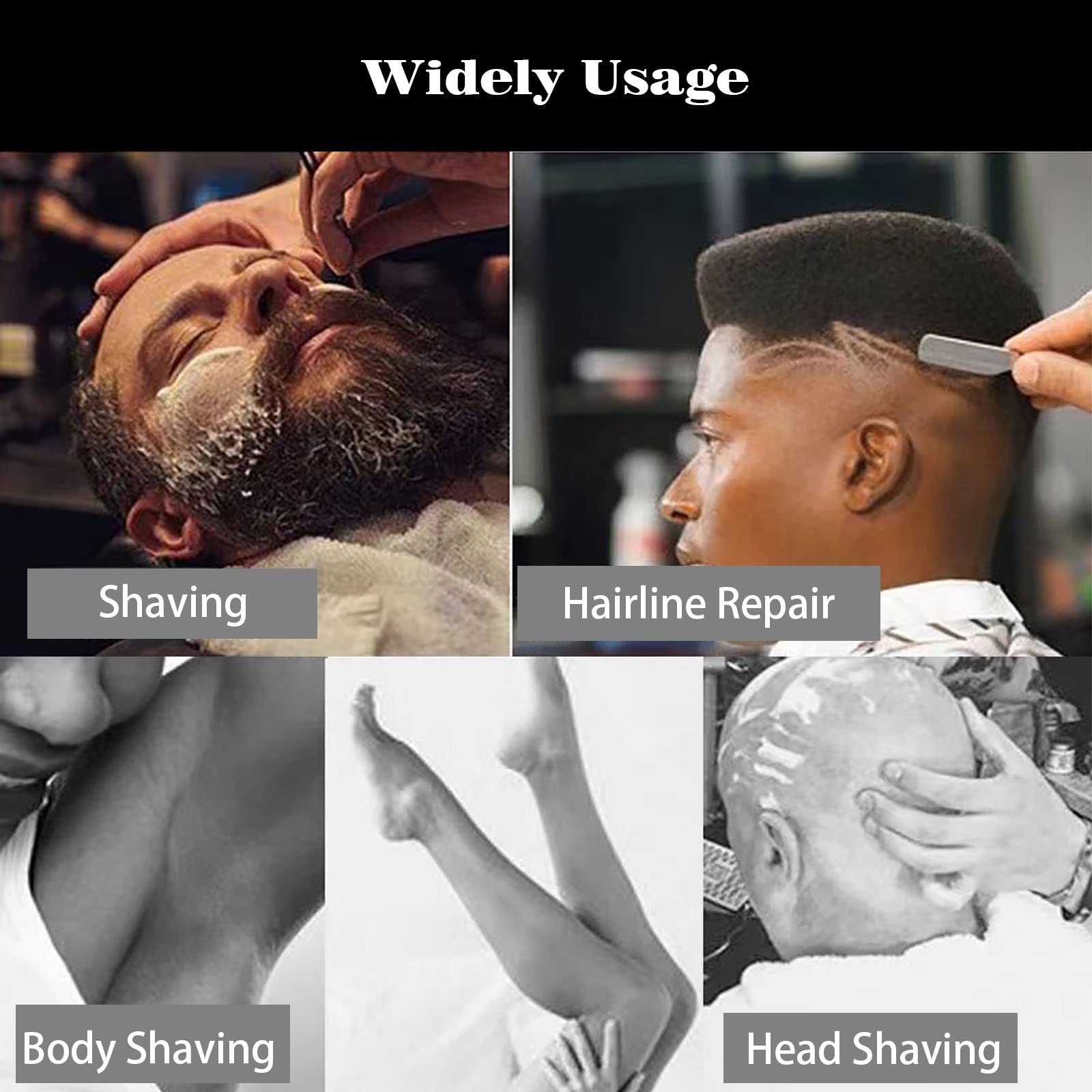 Straight Razor Shaving Kit With Blades, Classic Straight Edge Barber Razor For Close & Precise Shaving, Professional Manual Shaver Beard Trimmer Razor, navaja de barbero