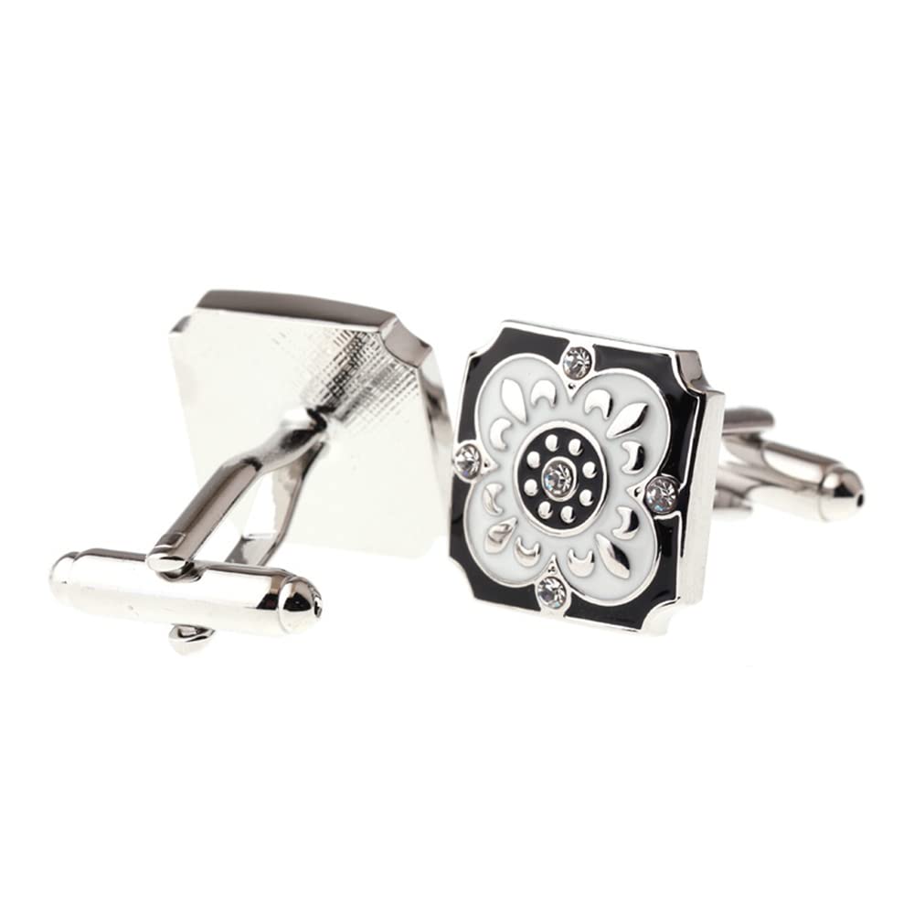 Men's Shirt Cufflinks Square Vintage Carved Men's Cuff French Shirt Sleeve Stud Cuff