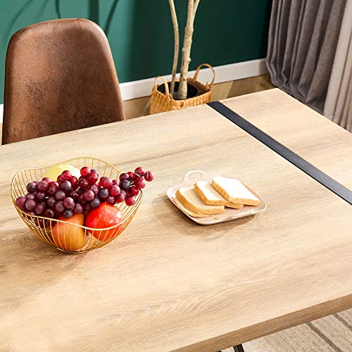 Ufurpie 5 Piece Dining Table Set, Modern Dining Chairs Set of 4, Mid Century Kitchen Table and 4 Leather Chairs, Perfect for Dining Room,Kitchen, Breakfast