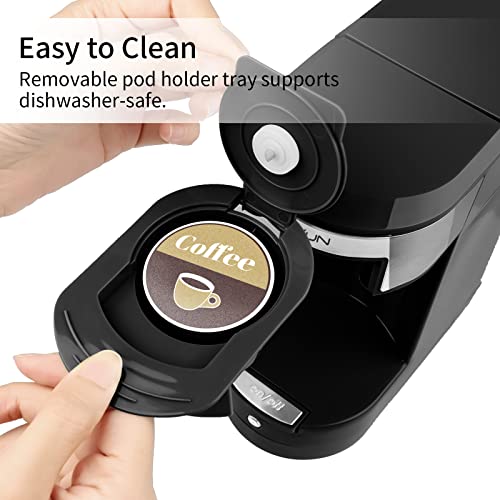 VIMUKUN Single Serve Coffee Maker, Compatible with K-Cup Pod & Ground Coffee, Coffee Brewer with One Button Operation and Auto Shut-off, 5-13 oz. Mini Size