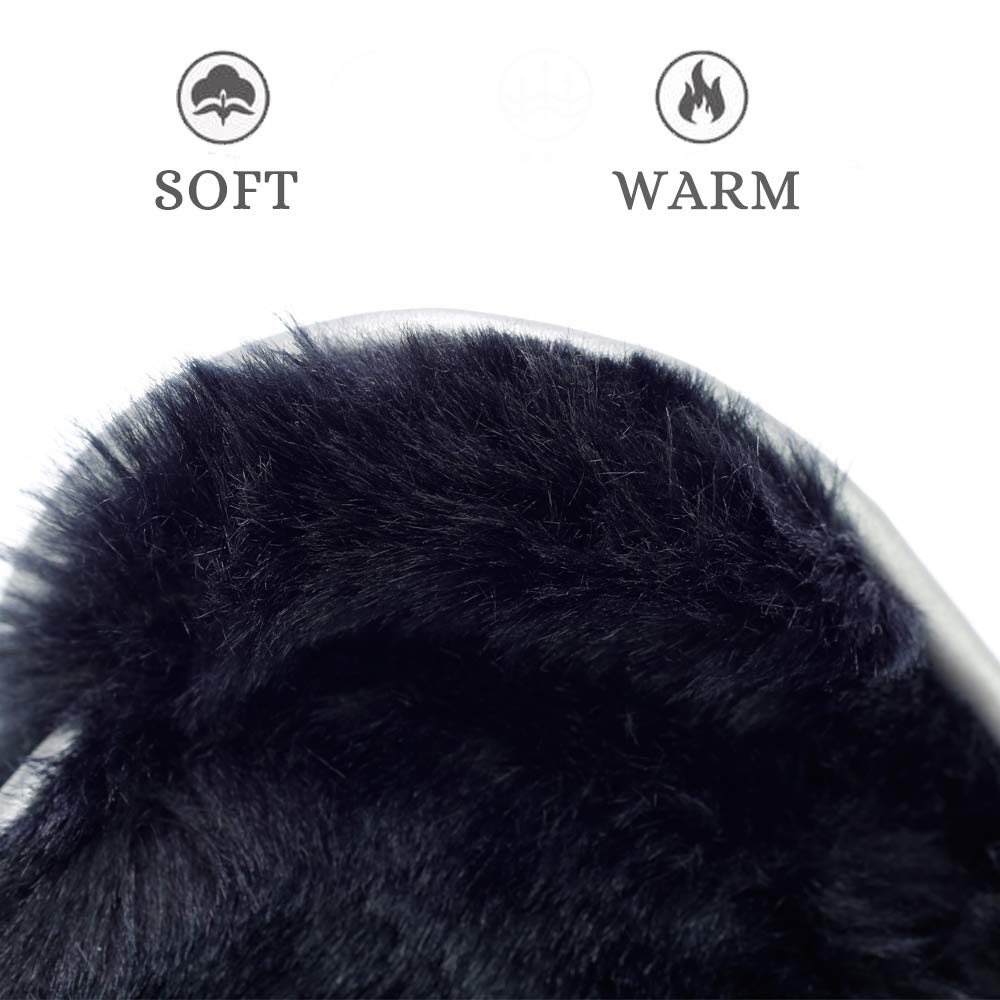 Kedofe Ear Warmers Waterproof Unisex Adjustable Fleece Earmuffs for Men Women Winter Ear Muffs with Reflective Stripe (Black)