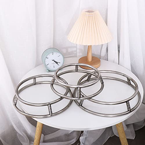 Potholders Wok Ring for Gas Stove, Stainless Steel Round Shelf Home Wok Rack, Reversible Size Wok Stand Wok Rack for Most Woks (S)