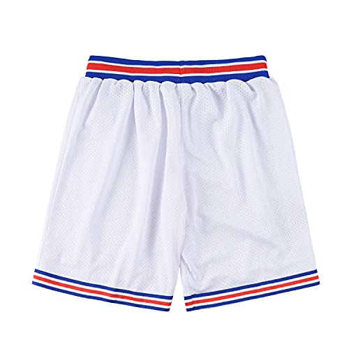 Ki Cut Basketball Shorts Space Movie Sports Shorts for Boys White M