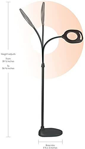 OttLite 2-in-1 LED Magnifier Floor and Table Light | Task Lamp, Craft Lamp | 2X Optical Grade Magnifier, 4X Spot Magnifier, Natural Daylight LEDs | Home, Office, Workshop, Dorm