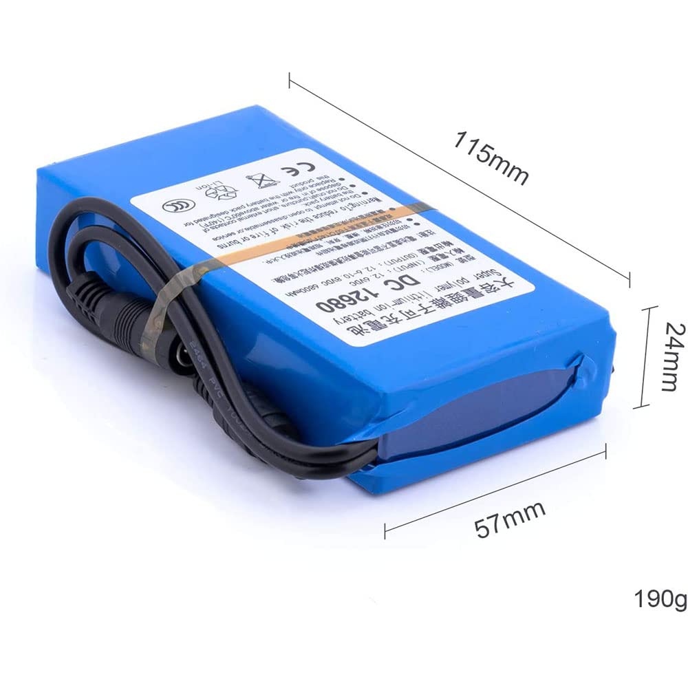 Portable DC 12V 6800mAh Rechargeable Lithium-ion Battery DC-12680 with Charger 12V for Camera, Portable DVD, CD Players,MP3 Players, Aviation Models