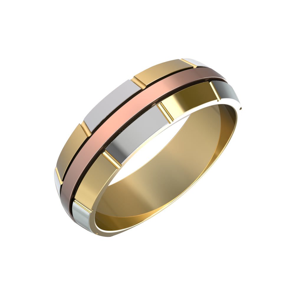 JewelsForum 14K 3 Tone Gold Rings Tri Colour Gold Wedding Band White Gold, Rose Gold and Yellow Gold Wedding Band