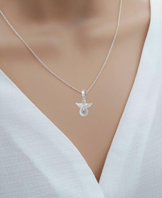 OutstandLong Angel Wings Infinity Blue Heart Crystal Women Beads Charms for Charm Bracelets Jewelry