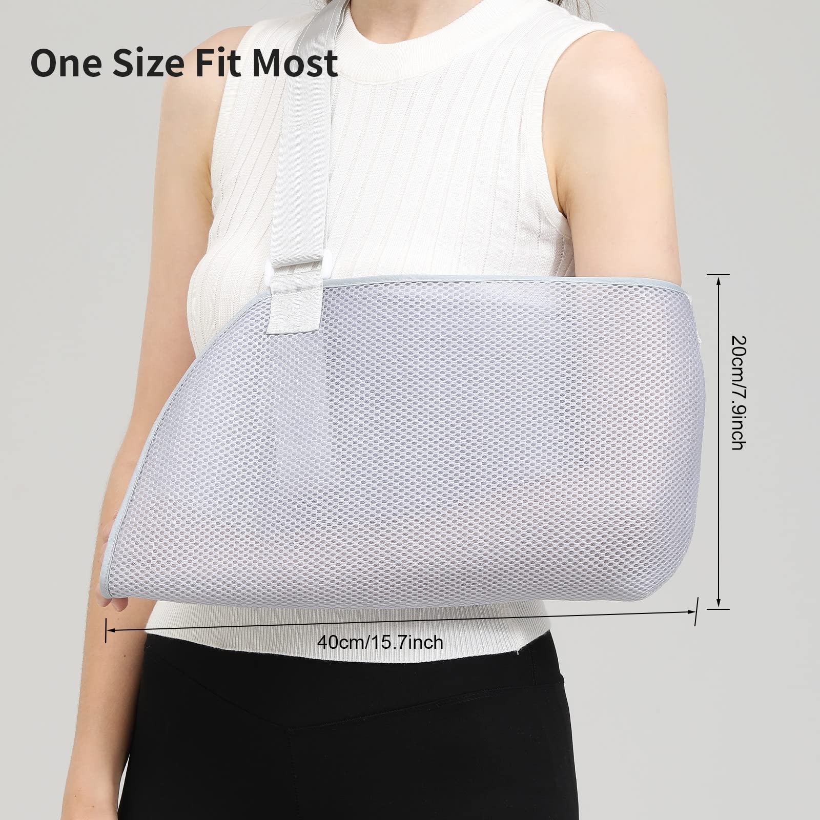 Omecon Arm Sling Shoulder Immobilizer, Adjustable Strap for Rotator cuff, Shoulder & Arm Injury, Breathable and Lightweight material for comfortable wear, Reversible Design for both Left & Right Arm