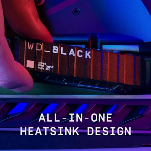 WD_BLACK 1TB SN850 NVMe SSD for PS5 Consoles Solid State Drive with Heatsink - Gen4 PCIe, M.2 2280, Up to 7,000 MB/s - WDBBKW0010BBK-WRSN