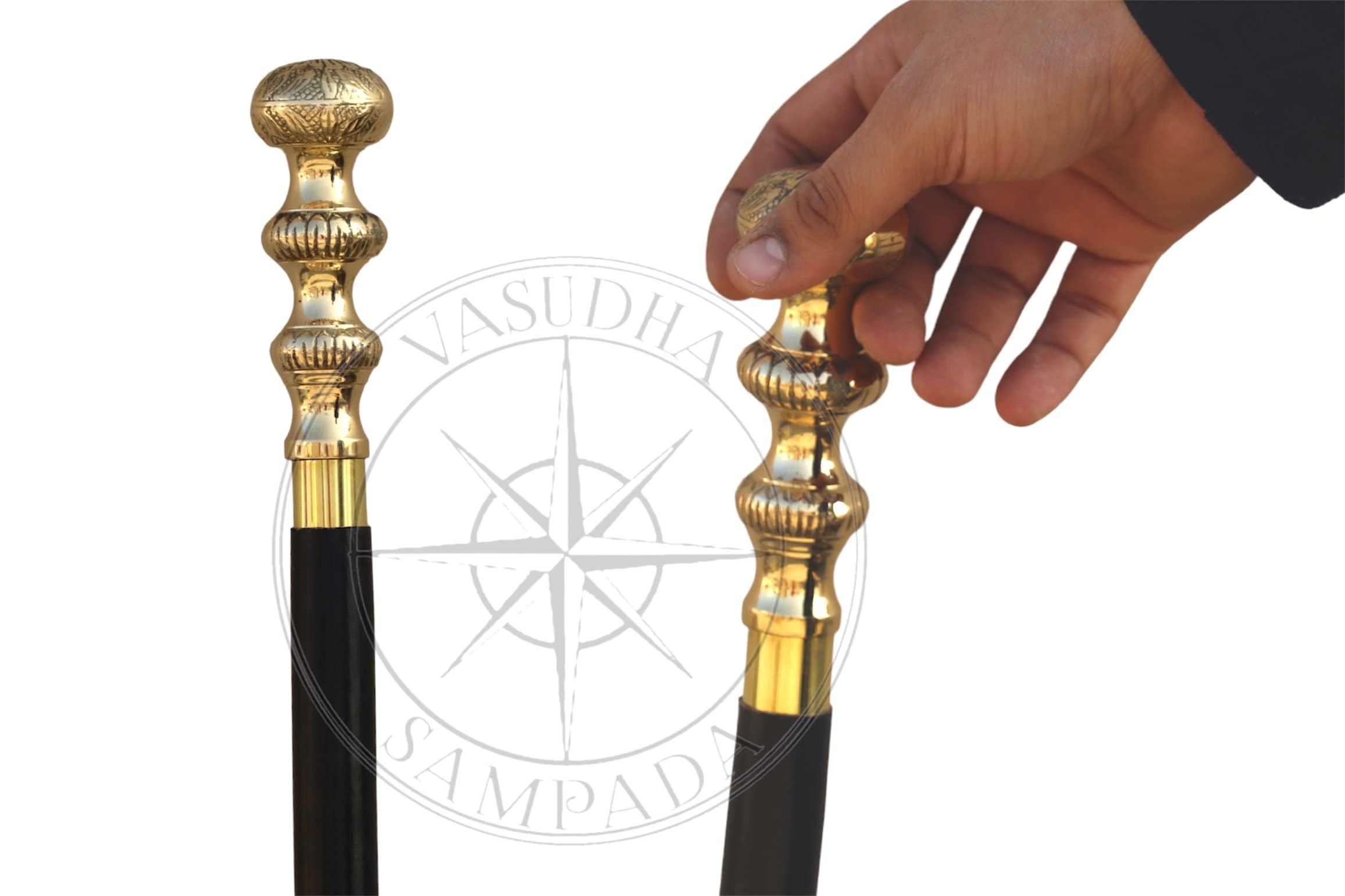 Vasudha Sampada Handicrafts Solid Brass Eagle Design Handle , Walking Cane Vintage Stick, Handle Use For All Walking Stick For Men & Women Wooden Walking Stick Silver Brass Handle Knob Gift