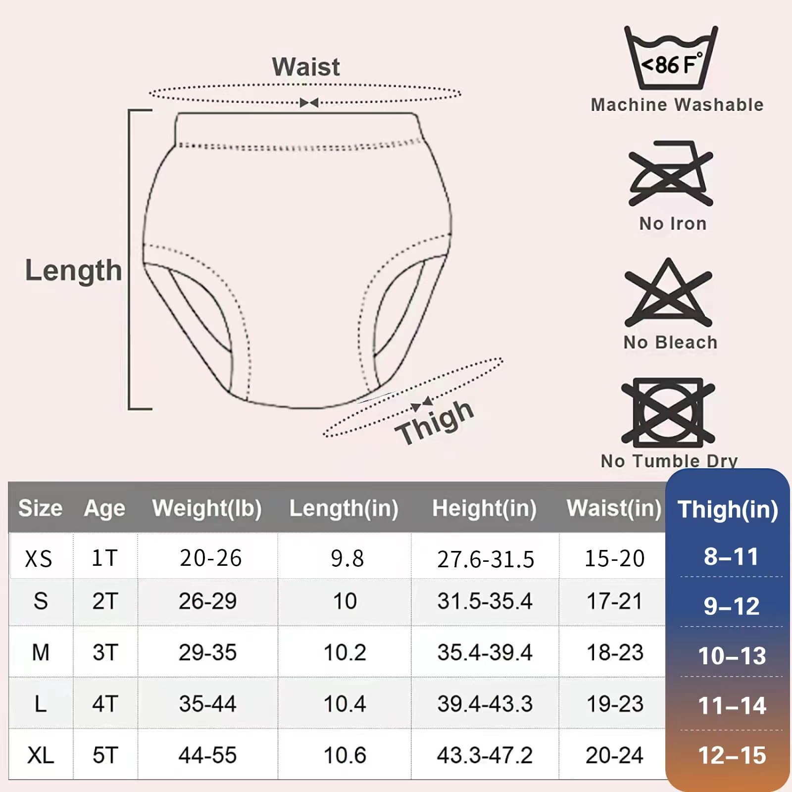 Potty Training Underwear for Boys, Toddler Rubber Swim Diaper Cover, Plastic Pants for Toddlers Training Pants, Training Underwear for Boys 4T