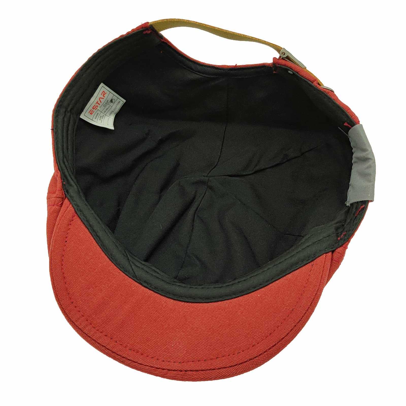 Men's Beret Hat Cotton Newsboy Berets Flat Caps Adjustable Classic Vintage Duckbill Buckle Cabbie Cap Red