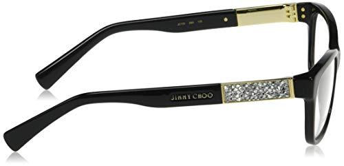 Jimmy Choo Plastic Rectangular Eyeglasses 53 029A Shiny Black