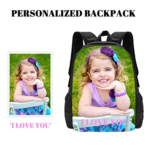 UJDUYSD Custom Backpack for Mens Womens, Personalized Backpacks with Photo Text Logo, Customize Casual Large Capacity with Compartments Laptop Bags for Travel, Camping 17"