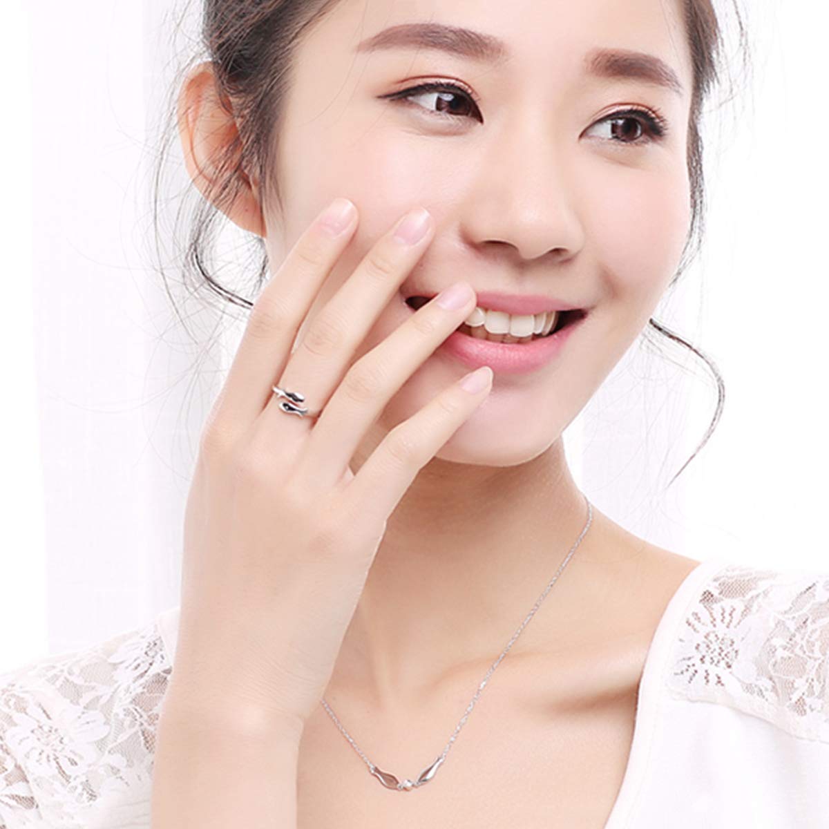 JEWME 925 Sterling Silver Women Fish Pisces Zodiac Constellations Open Tail Rings