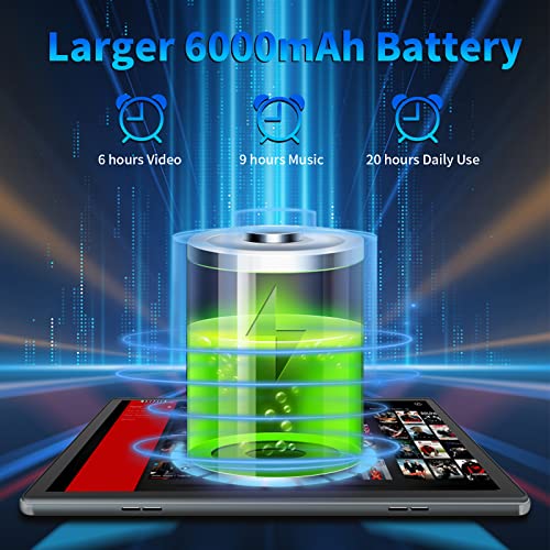 TUOHAITIME Tablet 10.1 inch Android 12 Tablet 2023 Newest 6GB+ 128GB Storage Octa-Core Processor, Dual Camera, Fastest WiFi 6, Bluetooth, 512GB Expand Support, IPS Full HD Display