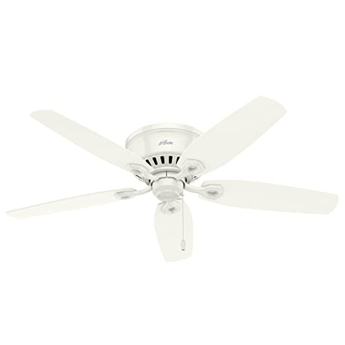 Hunter Fan Company Indoor 53326 52" Builder Low Profile Ceiling Fan with Light, Snow White Finish