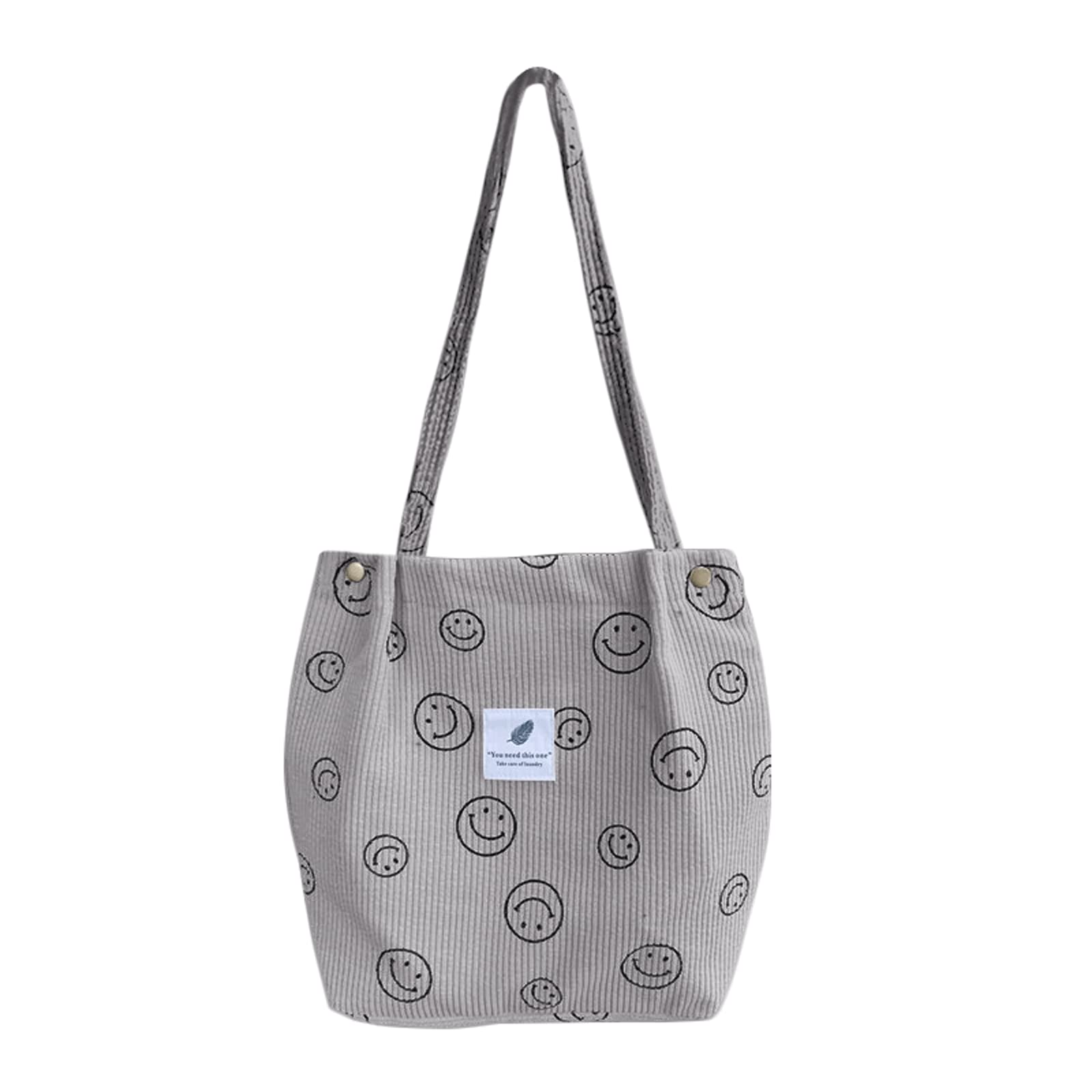 JARKJARD Corduroy Tote Bag Aesthetic Cute Tote Bags Large School Shoulder Bags for Teen Girls Trendy Stuff(Grey)