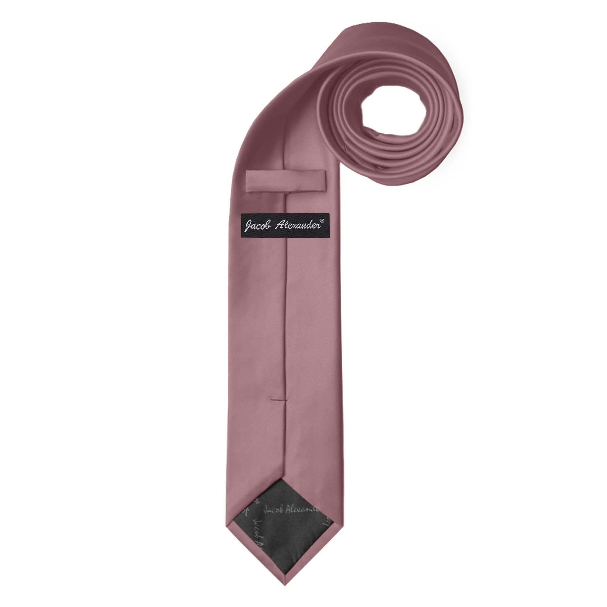 Jacob Alexander Men's Slim Width 2.75" Solid Color Tie - Dusty Rose
