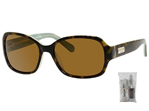 Kate Spade New York Akira/P/S OTJA/VW 54M Tortoise Mint/Brown Polarized Square Sunglasses for Women + BUNDLE with Designer iWear Eyewear Kit