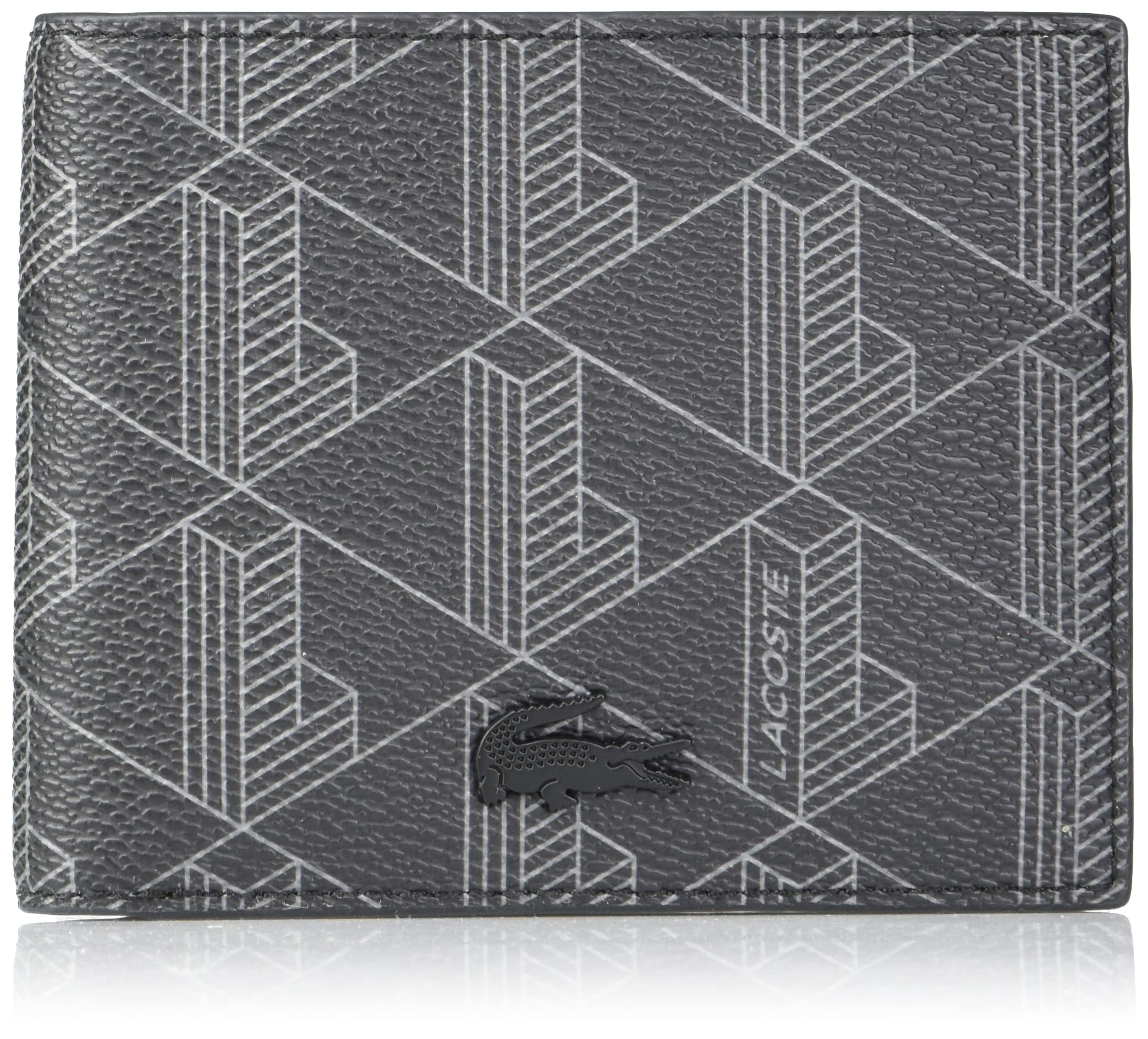 Lacoste mens Blend Concept Small Billfold Wallet, Black, ONE US