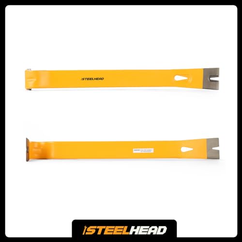 STEELHEAD 15" Heavy-Duty Flat Pry Bar,Integrated Nail Puller,Rust & Corrosion Resistant Enamel Finish,Ultra-Durable Forged Heat-Treated Carbon Steel,Flat,USA-Based Support,SH-PB-B1-15-1