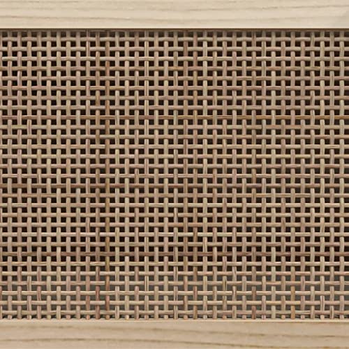 ULUYYUC Sideboard Black 23.6"x11.8"x27.6" Solid Wood Pine and Natural Rattan,Retro Side Cabinet Display Bedside with Storage Function Suitable for Living Room,Dining Room,Entryway,Kitchen
