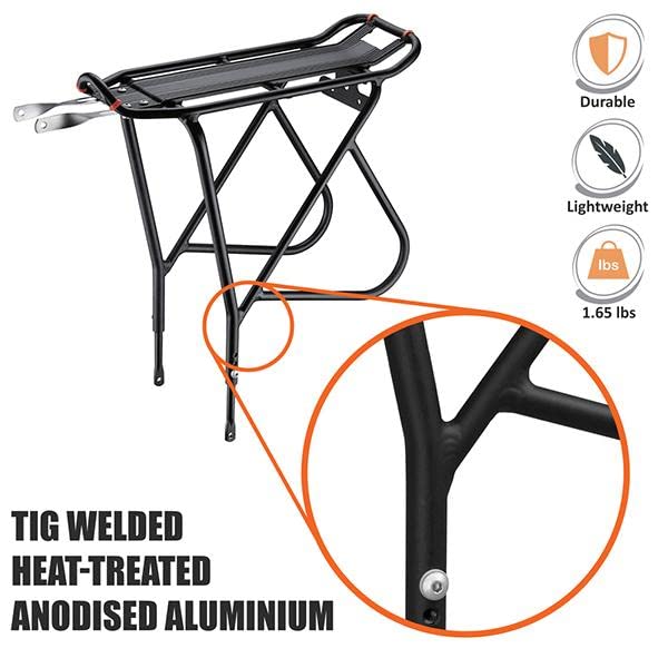 Ibera Bike Rack β Bicycle Touring Carrier with Fender Board, Frame-Mounted for Heavier Top & Side Loads, Height Adjustable for 26"-29" Frames