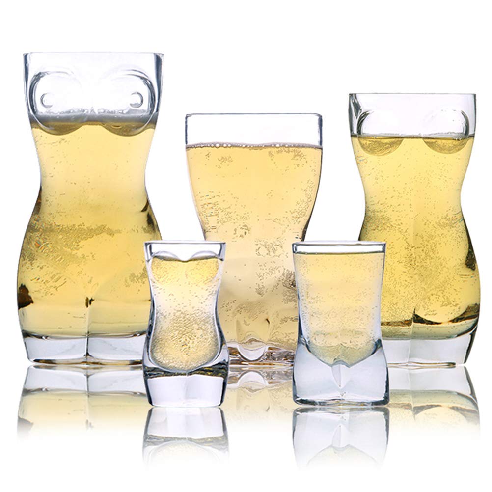 JUOPZKENN Transparent Human Body Glass, 400ML, Lead-Free, Novelty Wine Glass, Drinking Cup for Beer, Vodka, Whiskey, Party
