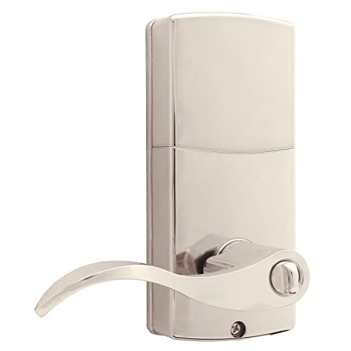 Honeywell Safes & Door Locks - Keyless Entry Lever Door Lock Handle with Electronic Keypad - Easy to Install for Front Door Lock with Code - 50 User Pin Codes - Satin Nickel, 6.5 x 8.8 x 9 in, 8734301
