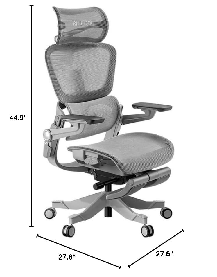 HINOMI H1 Pro 3D Lumbar Support Ergonomic Office - 5D Armrests Leg Rest Included Hybrid Mesh Relieve Back Pain, Foldable, Work from Home Office with Adjustable Headrest