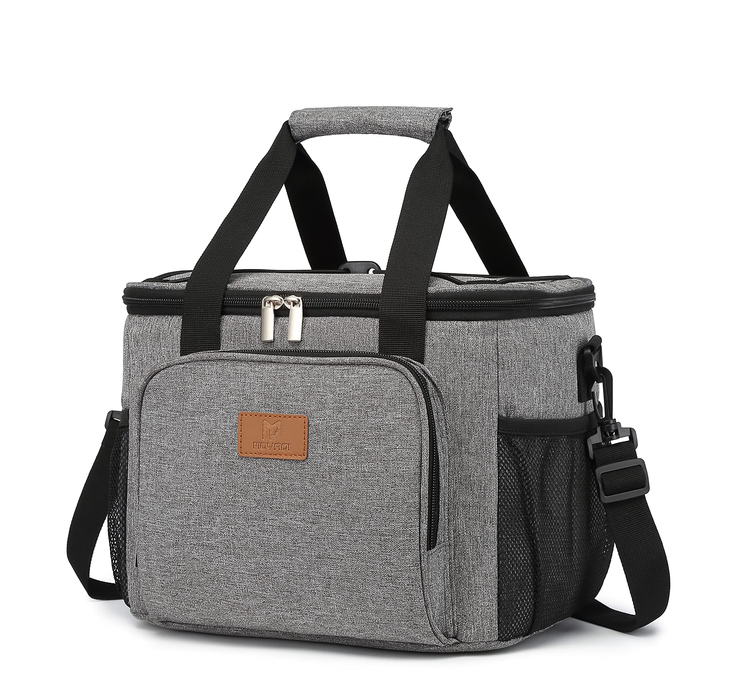 MYQ MOYAQI 15L Insulated Cooler Bag, Grey, 24-Can Capacity, Ideal for Picnics, Camping, Beach, Road Trips, Travel