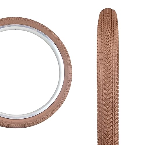 WEEROCK 20 Inch Bicycle Tire 20 * 2.125,Bike Tyre for BMX, MTB Mountain Bike,Child Kid Bike,Tricycle,Crusier Bicycle, Brown