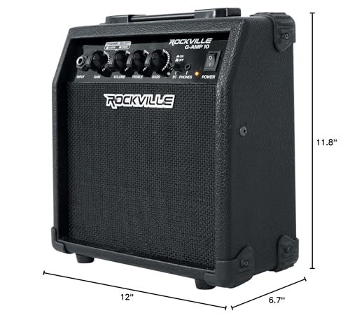 Rockville G-AMP 10w Guitar Amplifier Amp w/Bluetooth+Clean/Distortion+Headphones