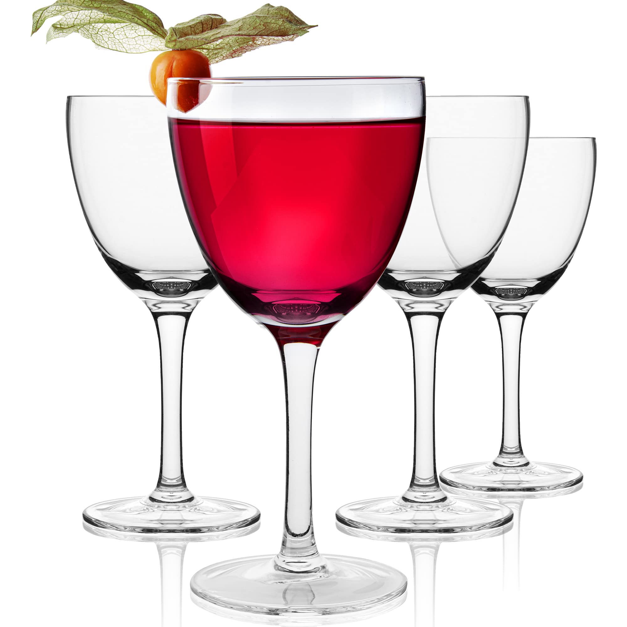 Nick and Nora Cocktail Glasses â Coupe Glasses Set of 4, Large Martini Glasses â Hand-Blown Lead-Free Crystal Glasses for for Any Drink (8.1 oz)