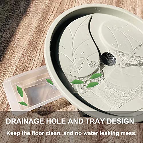 vigorange 4 Packs 13 inch Plant Caddy with 4 Wheels and Drainage Tray,Round Flower Pot Mover,Garden Rolling Plant Stand with Wheels,Plant Pallet Dolly for Heavy Duty Planter,Loading Capacity 110Lbs