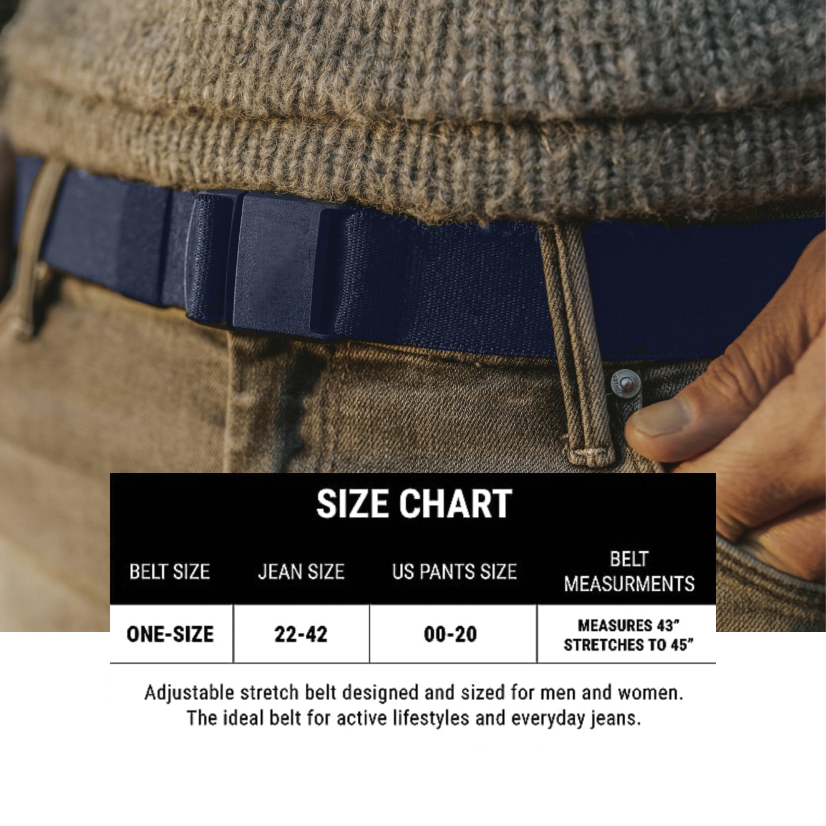 JeltX Adjustable Elastic Belts for Men and Women, Non-Slip Stretch Belt with Magnetic Belt Buckle and Grippy Gel