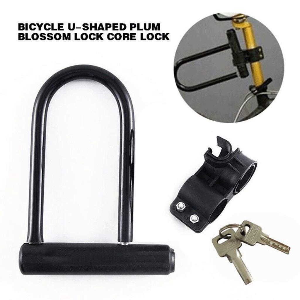 LMNUY u Lock for Bicycle Bicycle U-Shaped Lock with Bracket Riding Anti-Theft Safety Lock for Bicycle Tricycle Scooter Bike Lock