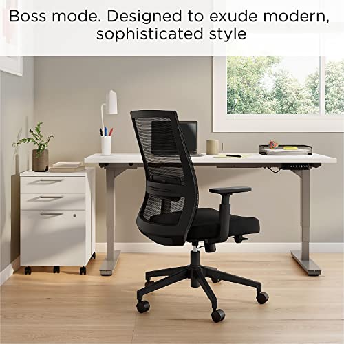 Union & Scale Prestige Marrett Fabric/Mesh Swivel Task Chair, Black, 2/Pack (Un53249-Ccvs)
