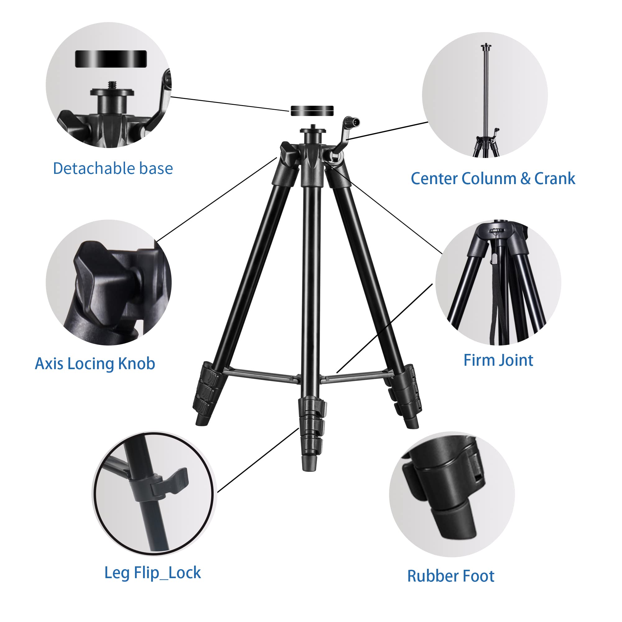 Kereal Microphone Stand Tripod Double Gooseneck for Most Mic, Portable Multifunction Mic Floor stand Adjustable Height 15” to 69” with Two Mic Clip and Phone Holder for Singing, Studio, Karaoke,DJ
