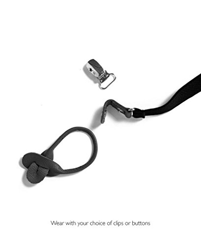 JJ Suspenders Thin Y Suspenders For Men with Elastic Strap & Dual Clips