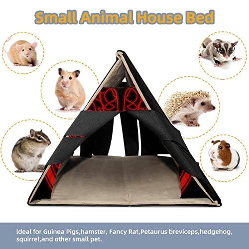 Y-DSIWX Guinea Pig House Bed, Rabbit Large Hideout, Small Animals Nest Hamster Cage Habitats Magic Texture Red