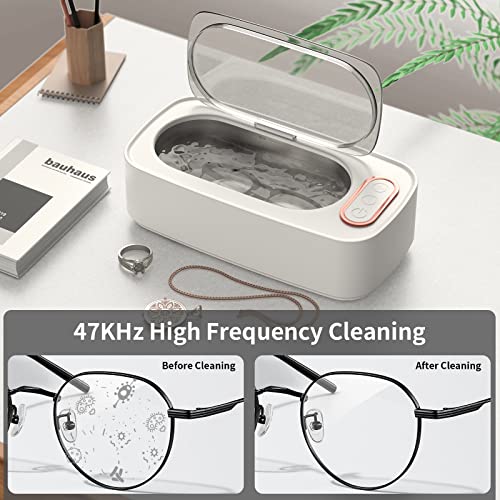 Ultrasonic Jewelry Cleaner, Professional Glasses Cleaning Machine 47kHz Ultrasonic Cleaner for Jewelry, Diamond Ring, Earring, Watches, Eyeglasses, Braces,ect