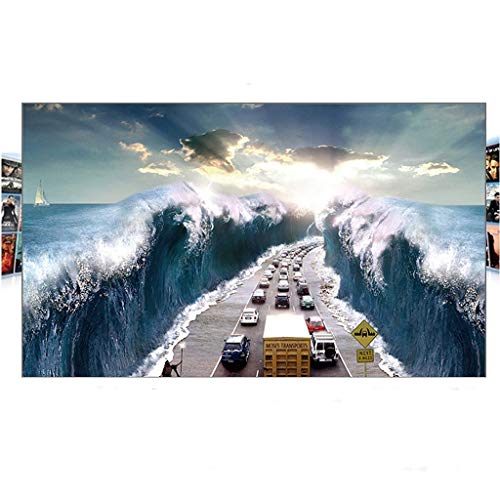 IULJH 80/100/ 120 Inch Projector Screen 16:9 Frameless Video Projection Screen Foldable Wall Mounted for Home Office Grey Screen (Size : 84 inch)
