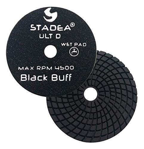 Stadea PPW108X Granite Polishing Pads 4" Diamond Pad Black Buff For Granite Quartz Stones Polish