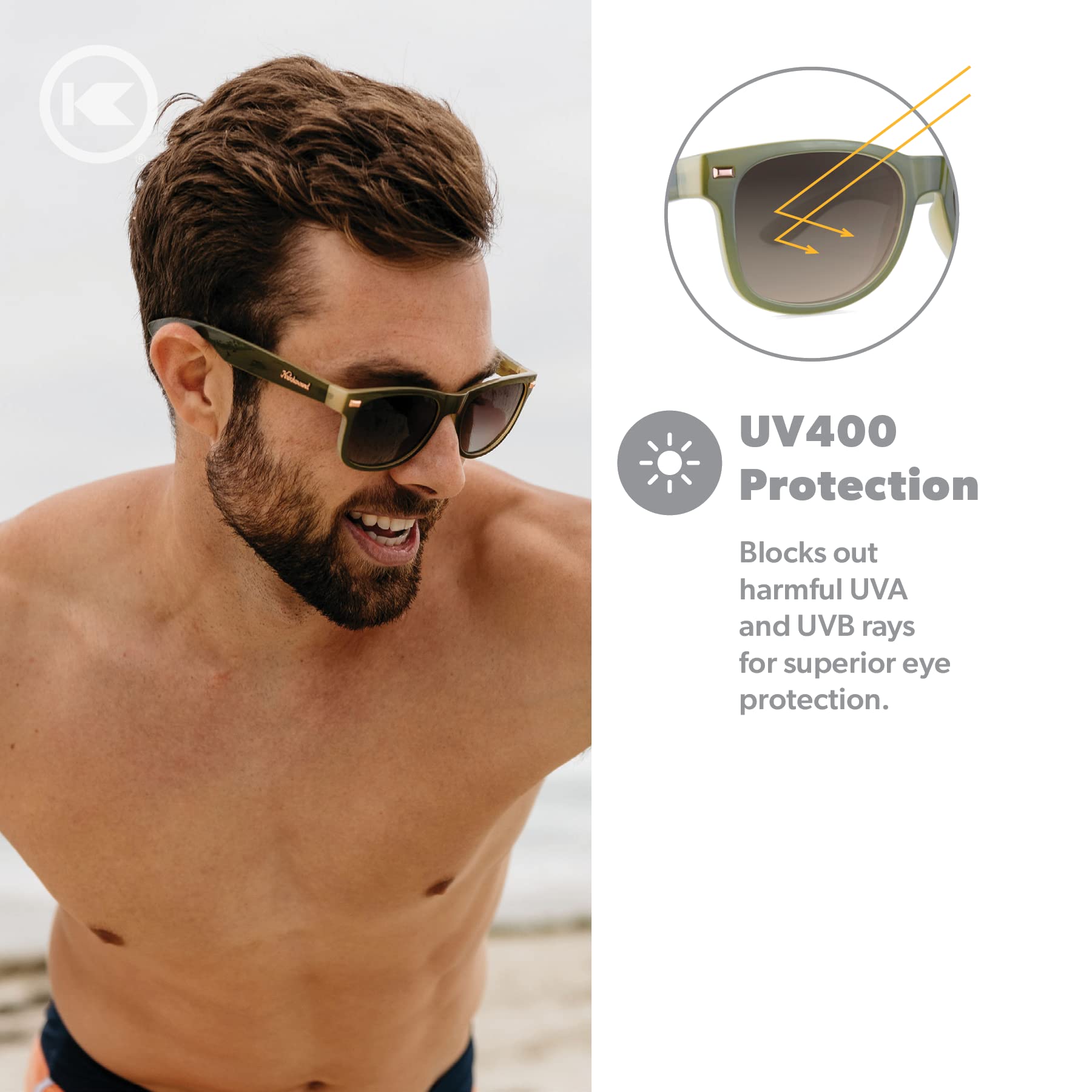 Knockaround Fort Knocks Polarized Sunglasses for Men & Women - Impact Resistant Lenses & Full UV400 Protection (Black on Black)