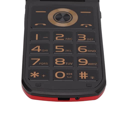 Unlocked Flip Phone, 100 to 240V for Daily Use (Red)
