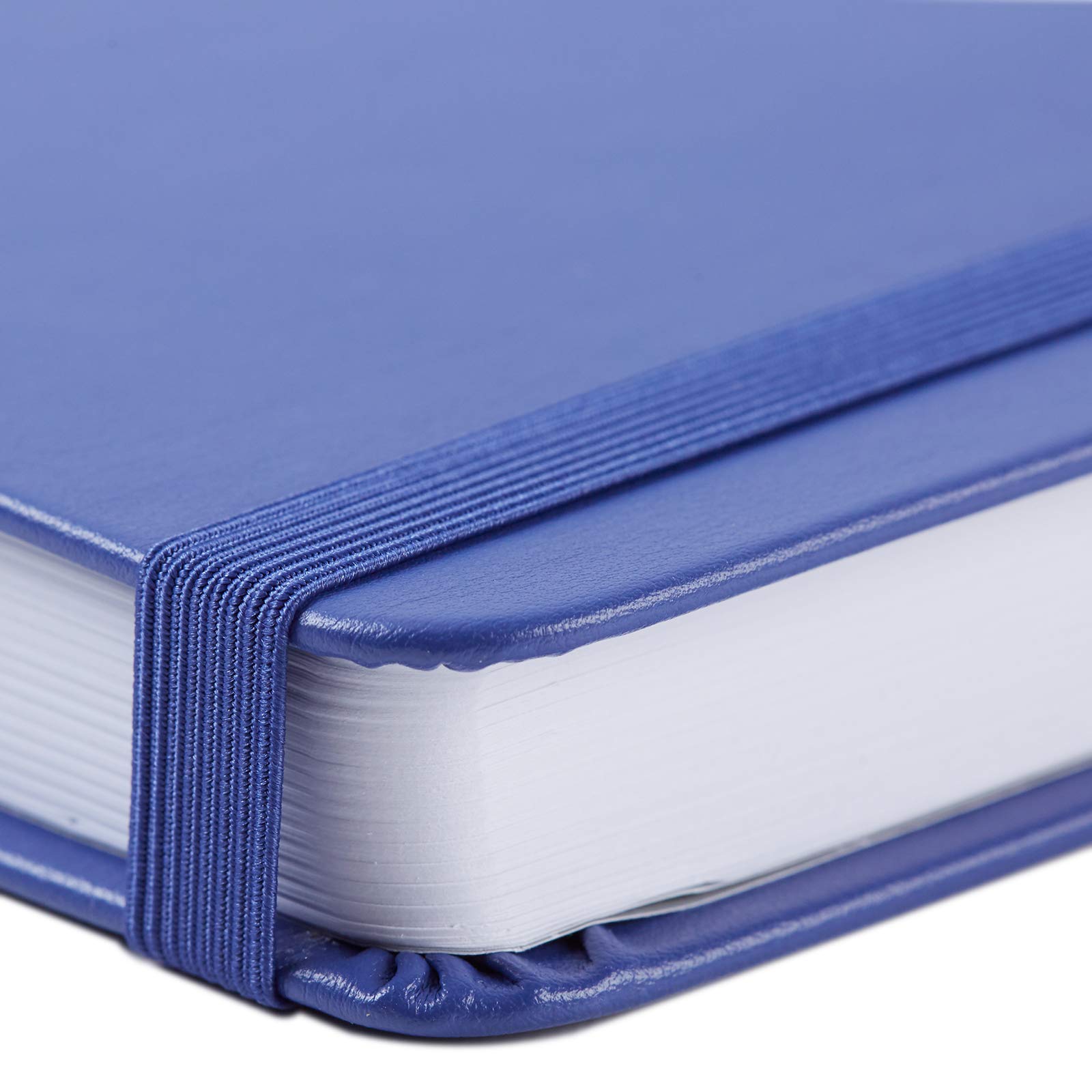 kikki.K Everyday Essentials Designer Collection - A5 Bonded Leather Journal Indigo, 240 Lined White 120 GSM Lined Pages, Bonded Leather Cover with Vertical Elastic Closure