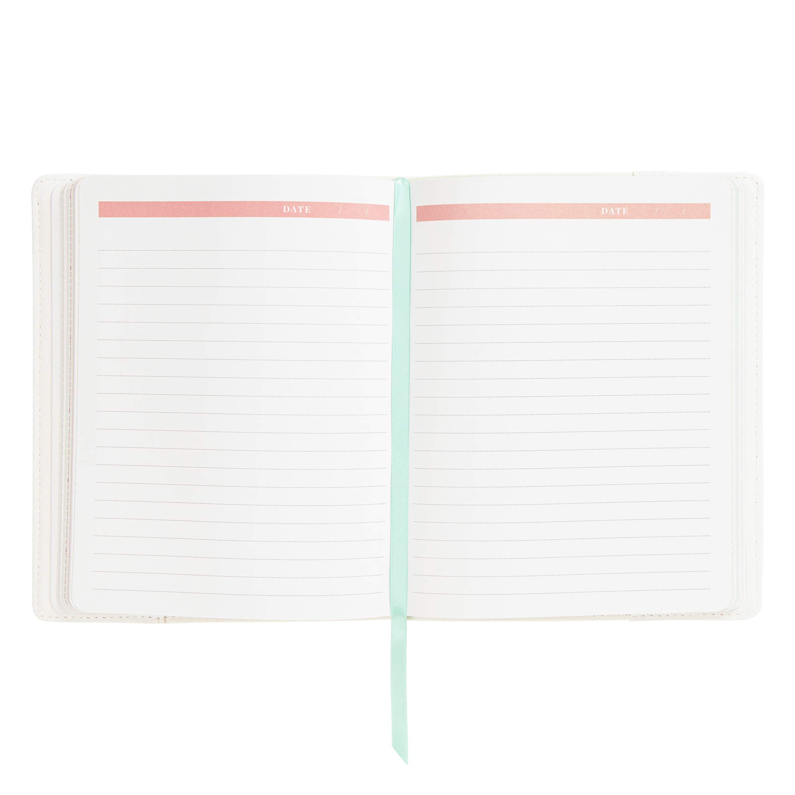 kikki.K Its About The Journey Designer Collection - A5 PVC Continental Journal Cloud White, Includes Lined & Prompted Journaling Pages, Durable PVC Cover, Measures 7.68" L x 6.02" W x 0.55" H