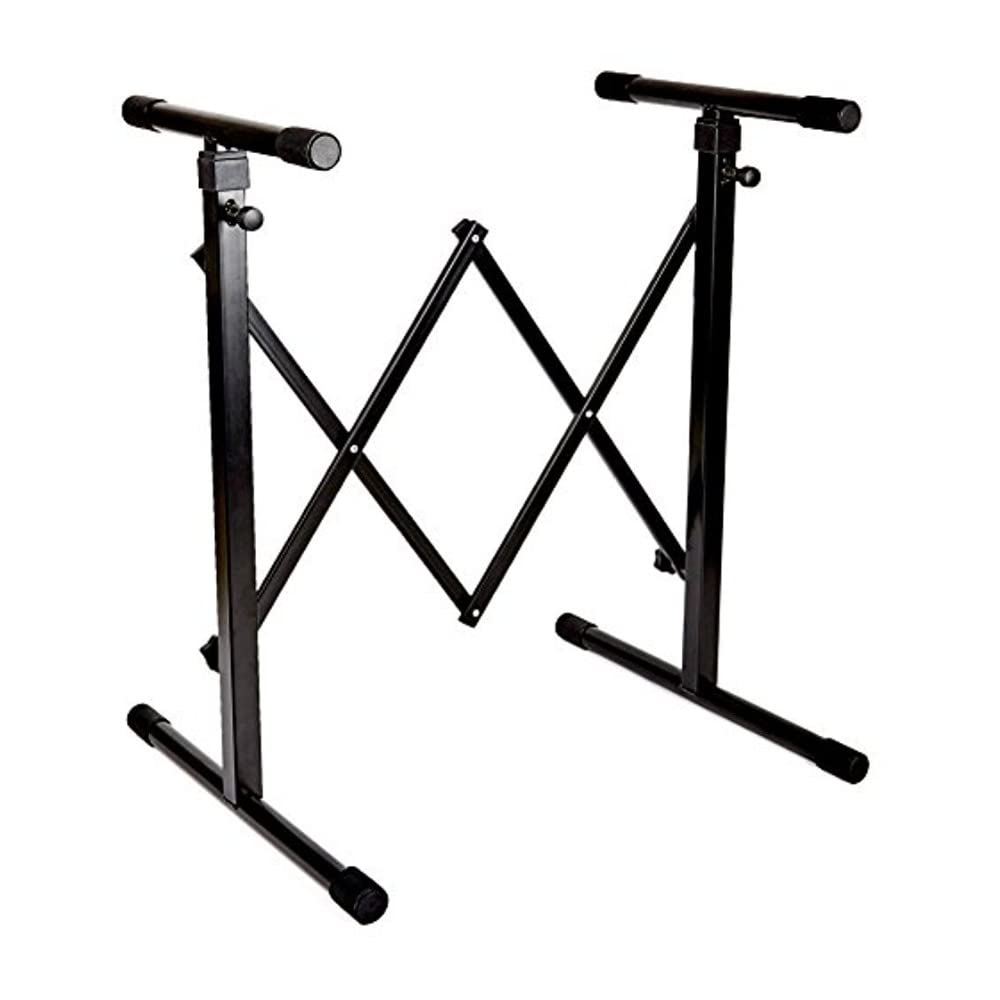 Knox Gear Universal Portable Piano Keyboard Stand (Black), Accordion Style with Adjustable Width and Height - Bring Music Anywhere You Go